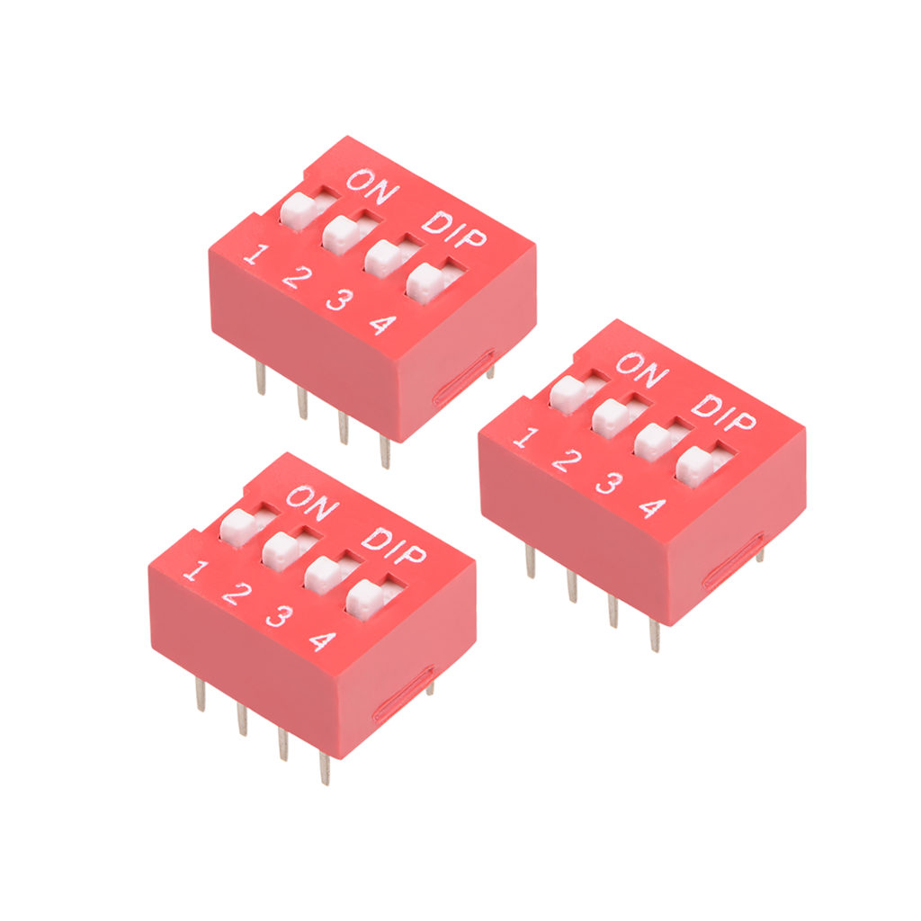 2 Row 8 Pin 4P Positions 2.54mm Pitch DIP Switch Red COM23 - Faranux Electronics