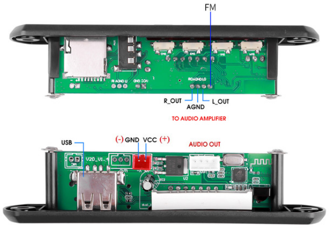 12V Car Audio USB TF FM Radio Module Wireless Bluetooth 5.0 Car MP3 Decoder BT33, R13 - Faranux ...