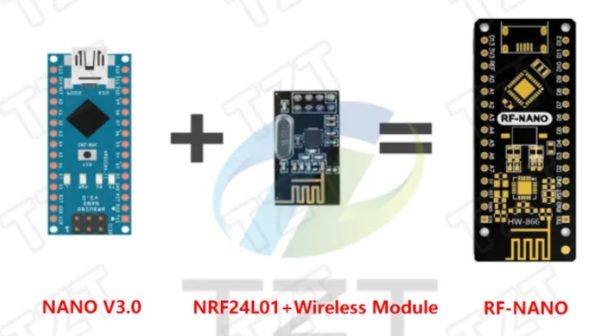 RF-Nano for Arduino Nano V3.0, Micro USB Nano Board ATmega328P QFN32 5V 16M CH340, Integrate ...